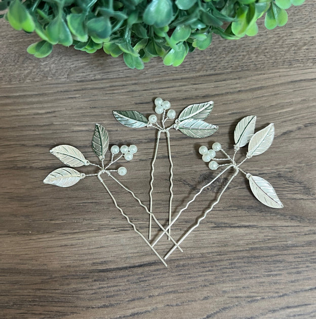 Sara - Gold Leaf hair pins – GLAMOUR BRIDE USA