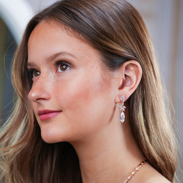 Stephanie - Crystal Bridal Earrings – GLAMOUR BRIDE USA