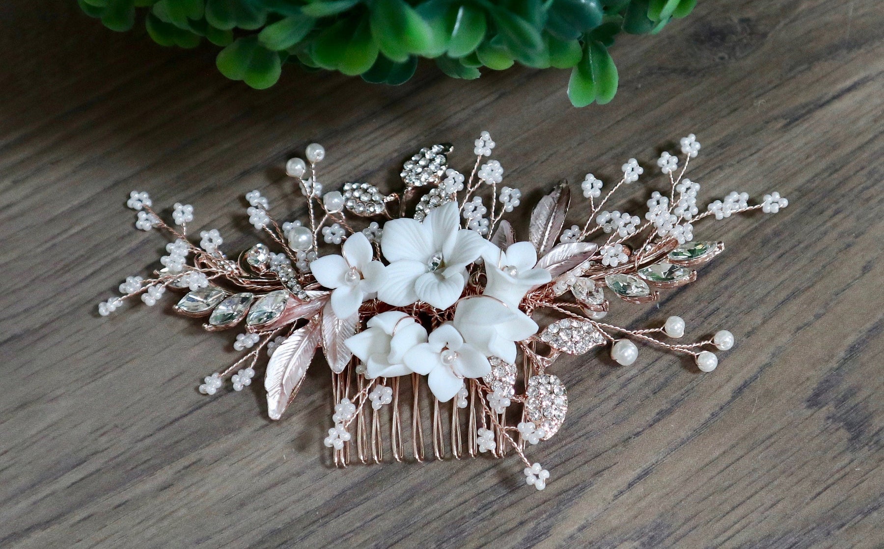 Floral Bridal Hair Comb - Colleen – GLAMOUR BRIDE USA