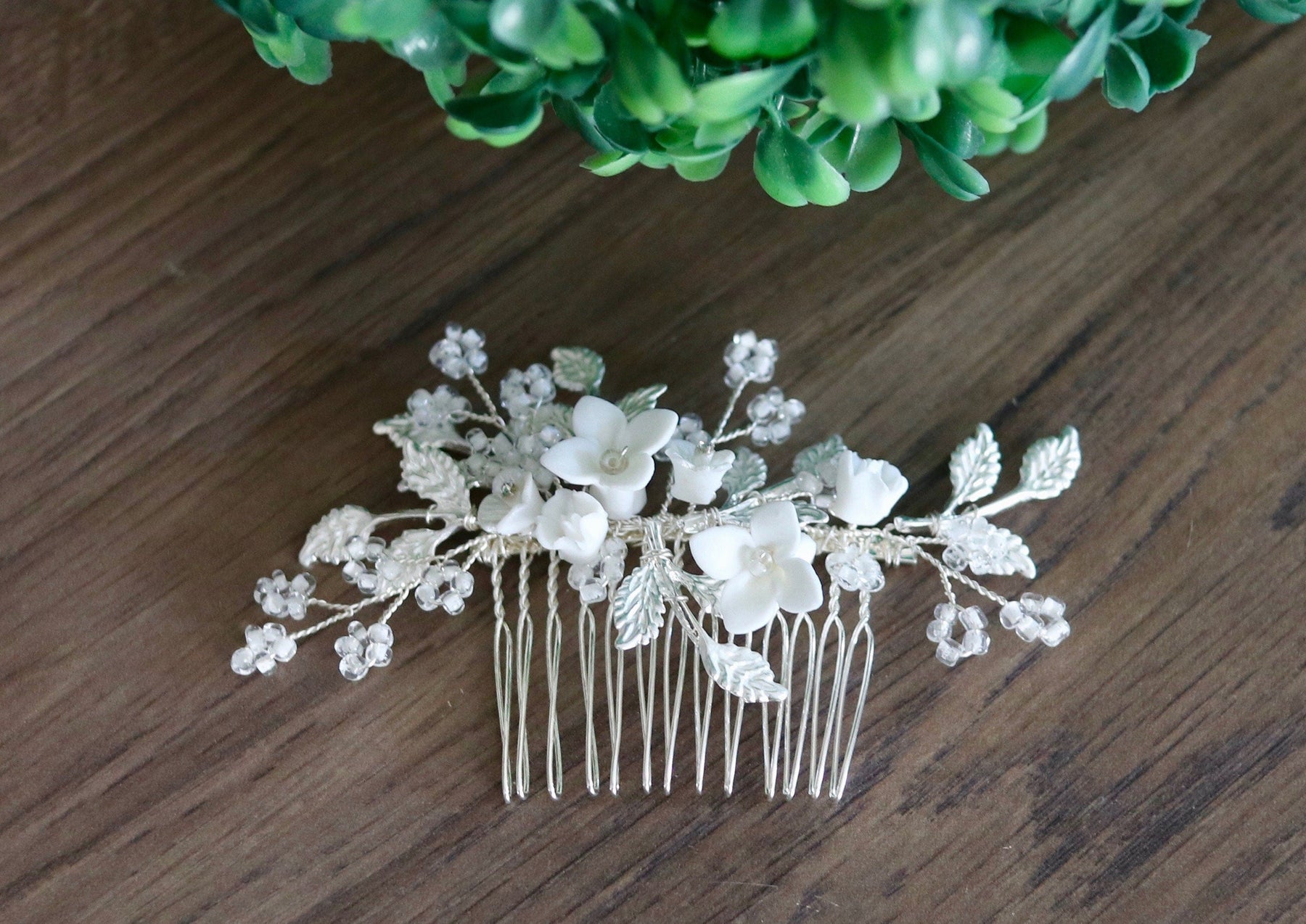 Floral Bridal Hair Comb - Colleen – GLAMOUR BRIDE USA