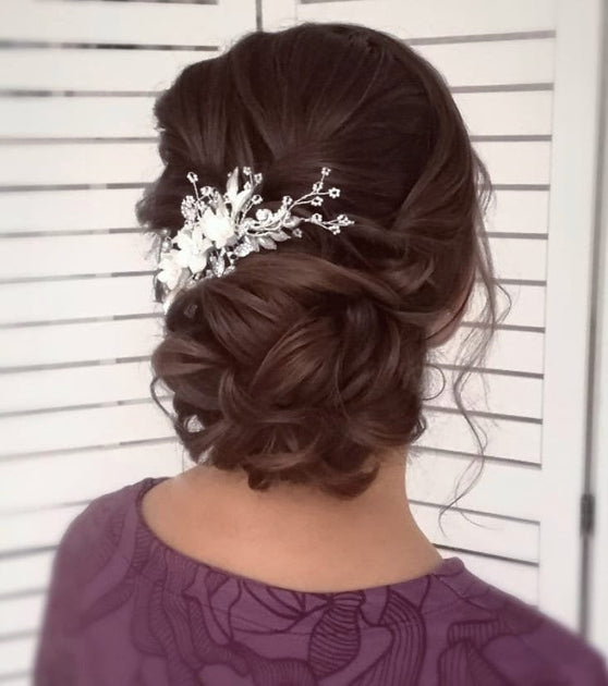 Floral Bridal Hair Comb - Colleen – GLAMOUR BRIDE USA
